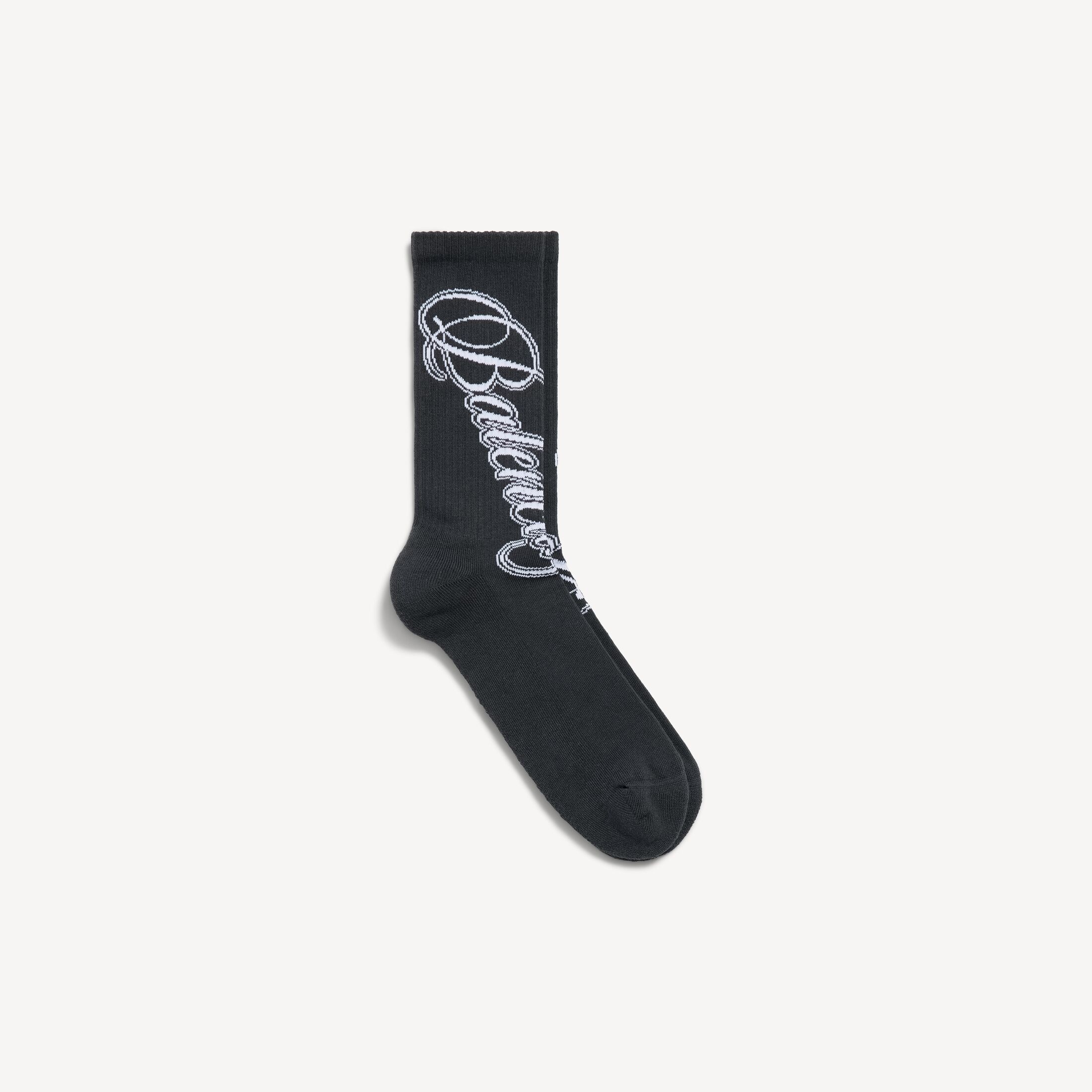 Men's Cursive Socks in Black/white | Balenciaga US