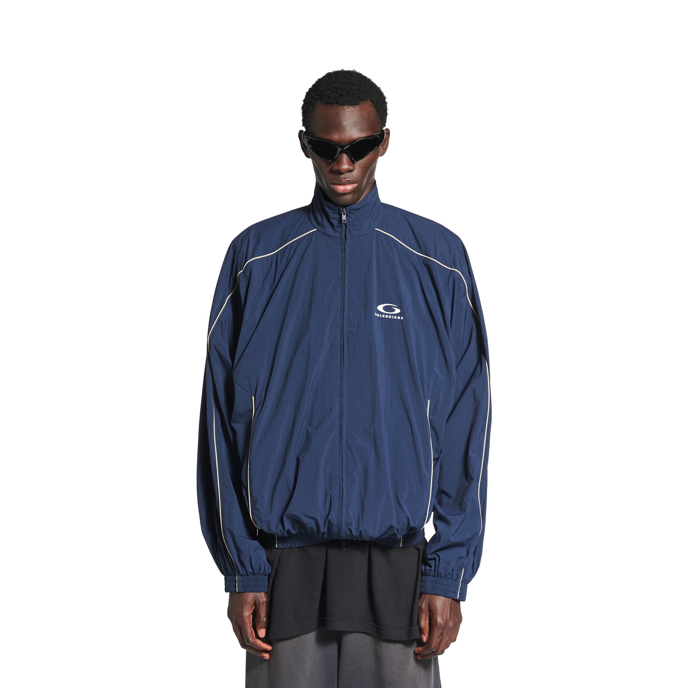 Men's Loop Sports Icon Large Tracksuit Jacket in Navy Blue| Balenciaga® US
