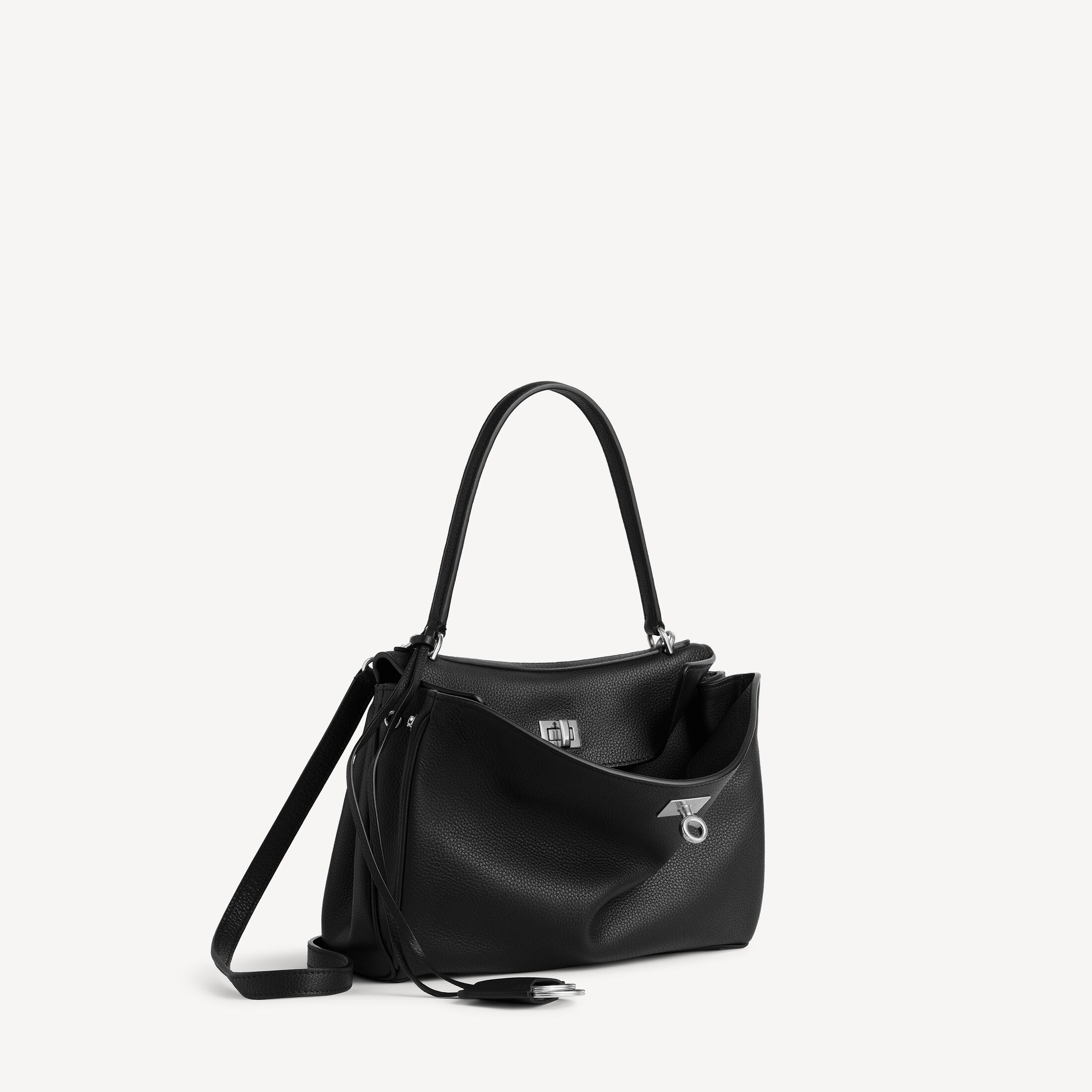 Women's Rodeo Handbag Small Grained Calfskin in Black | Balenciaga US