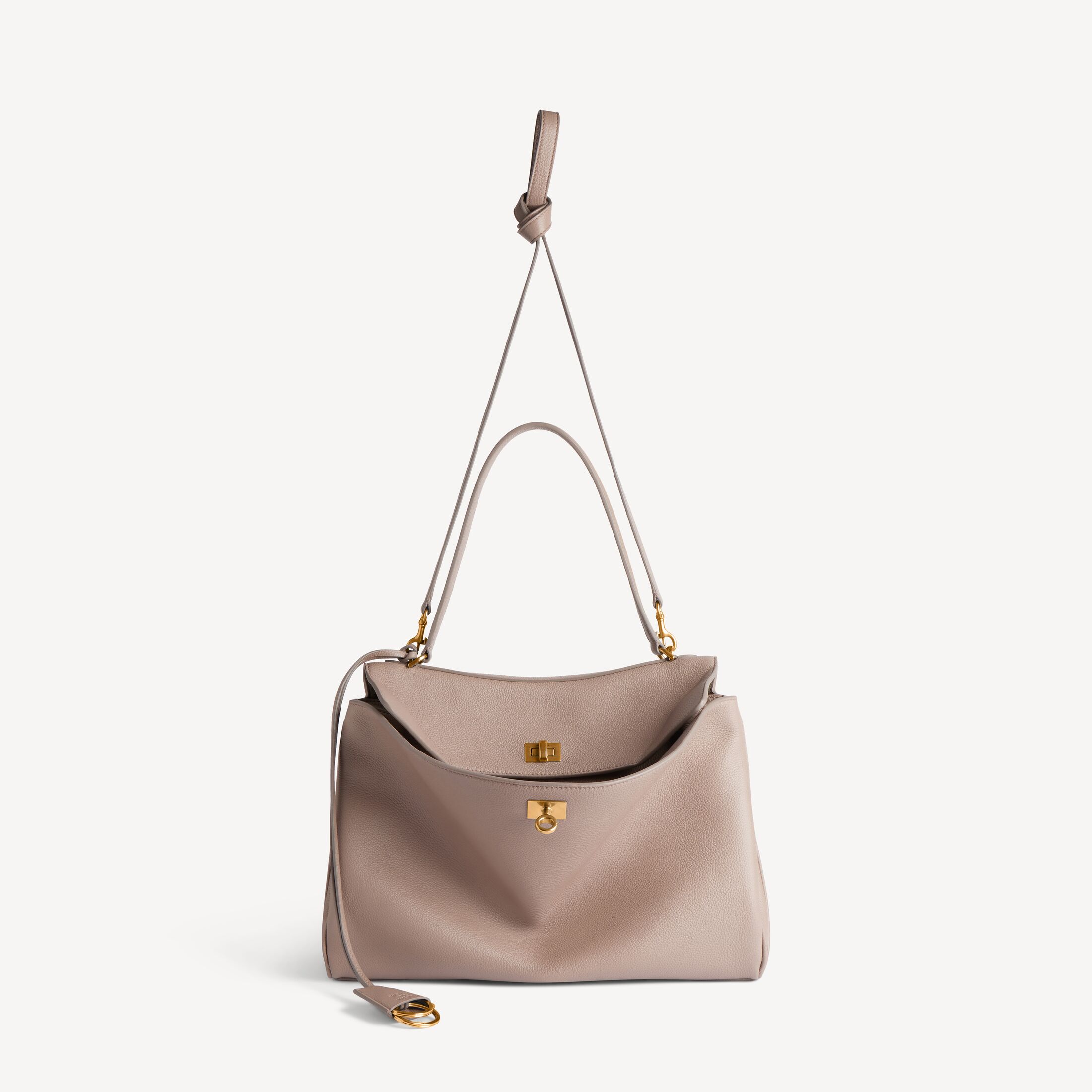 Women's Rodeo Handbag Medium Grained Calfskin in Sesame | Balenciaga US