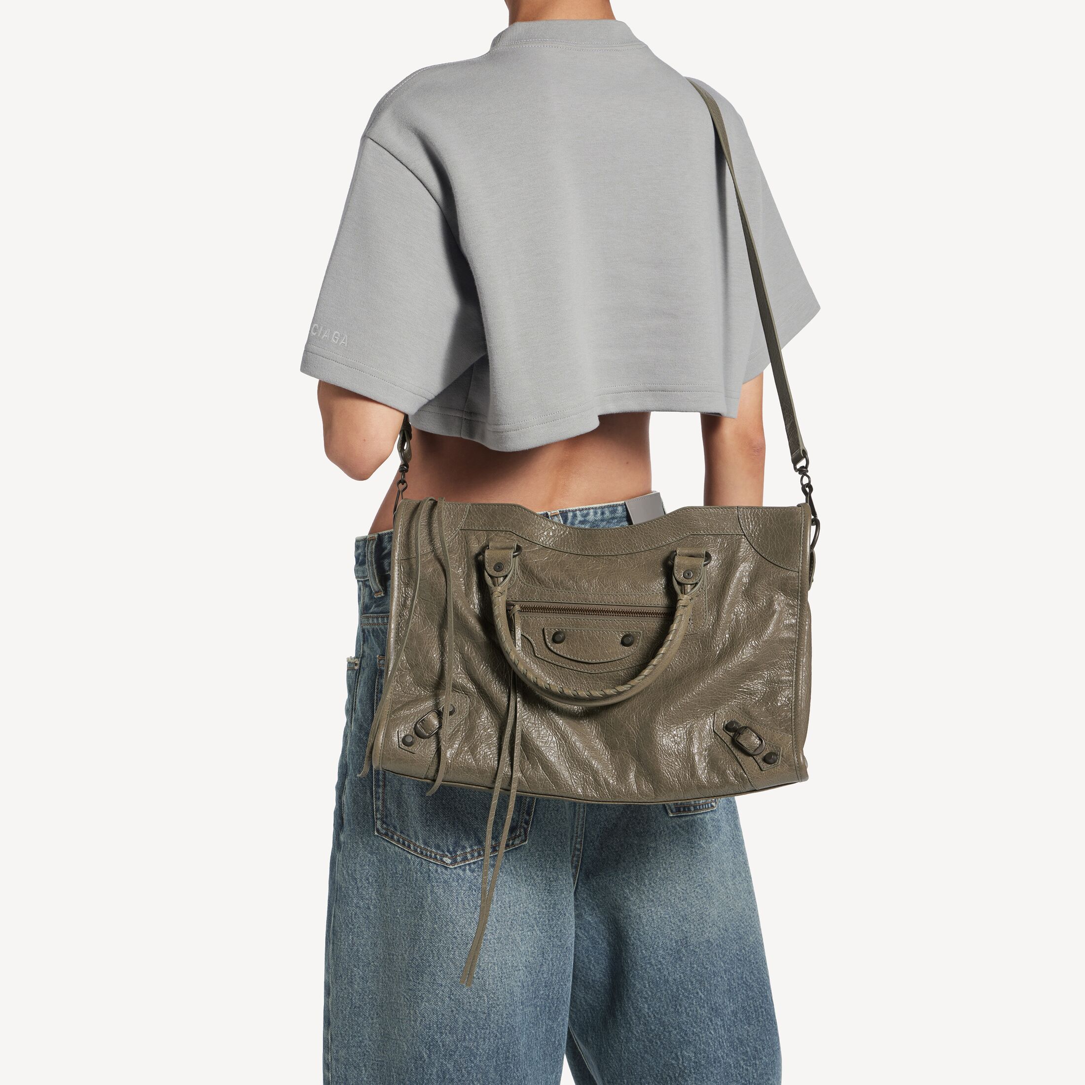 Sac Le City Moyen pour Femme en Vert Militaire | Balenciaga FR