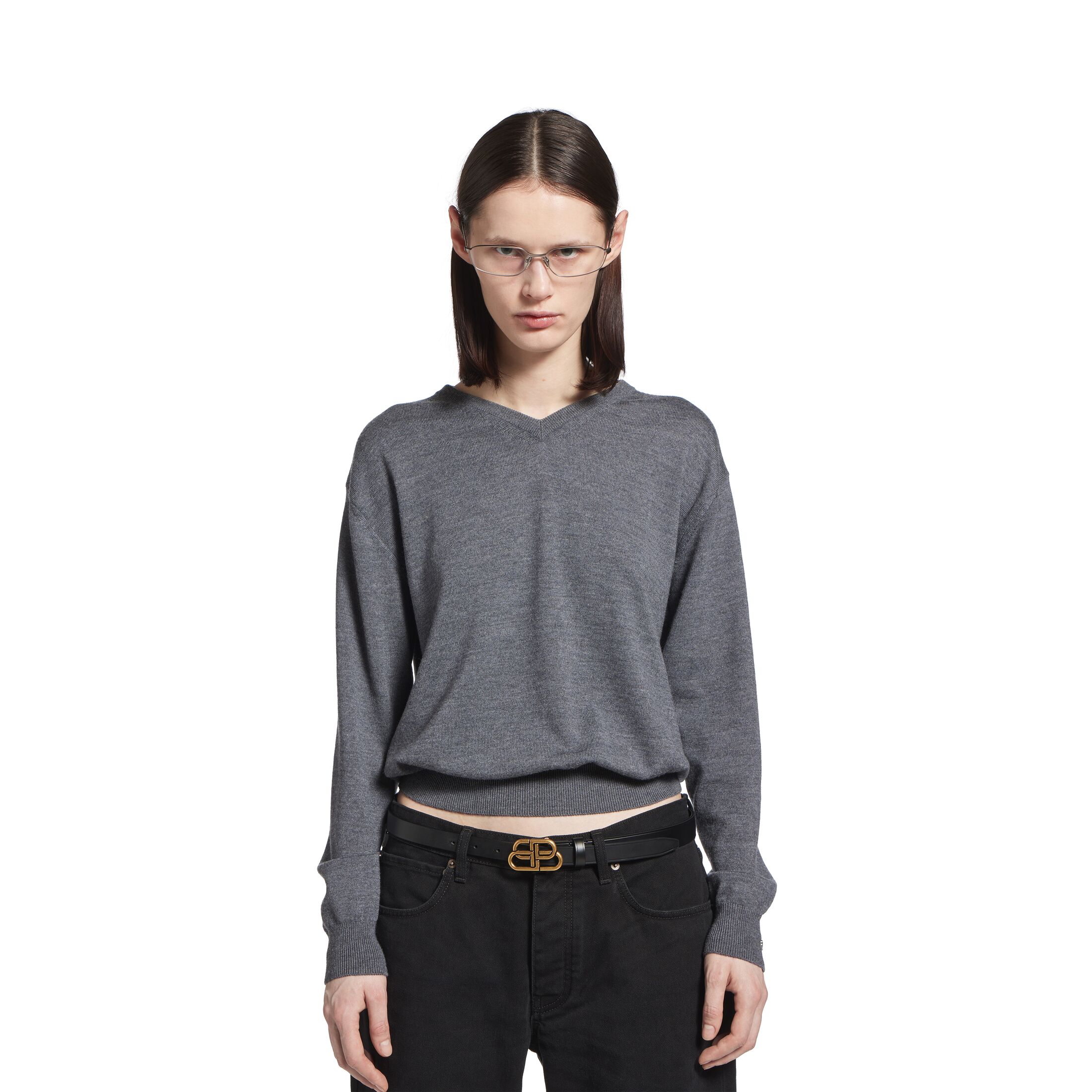 Women's Bb Thin Belt in Black | Balenciaga US