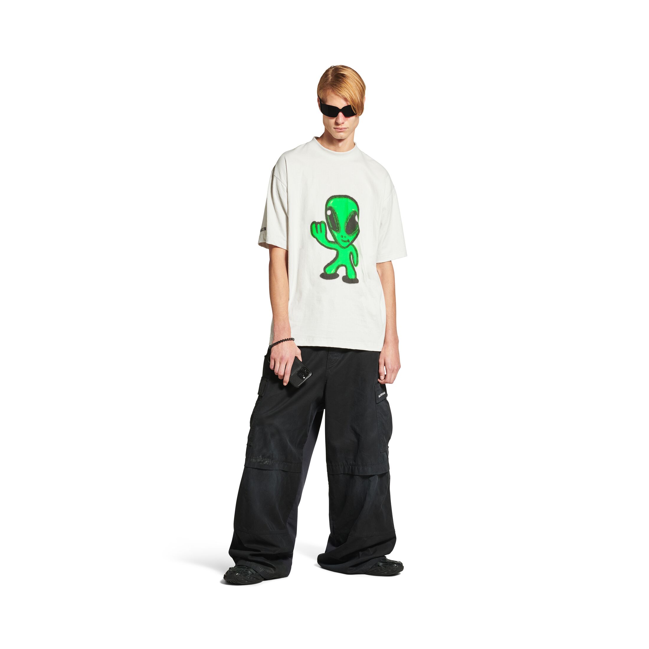 Hi There + Dripley T-shirt Medium Fit in Dirty White | Balenciaga US