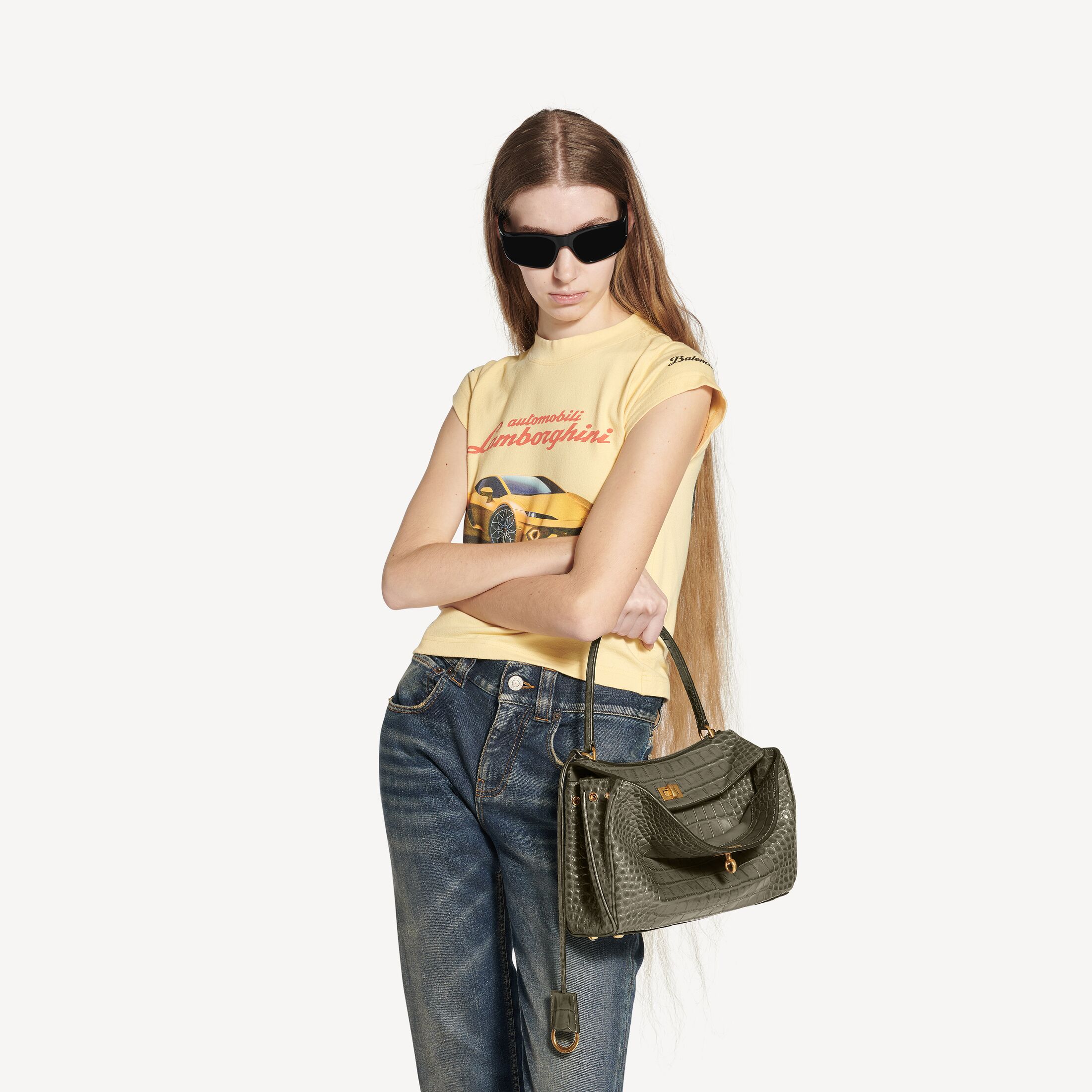 Women's Rodeo Handbag Small in Army Green | Balenciaga US