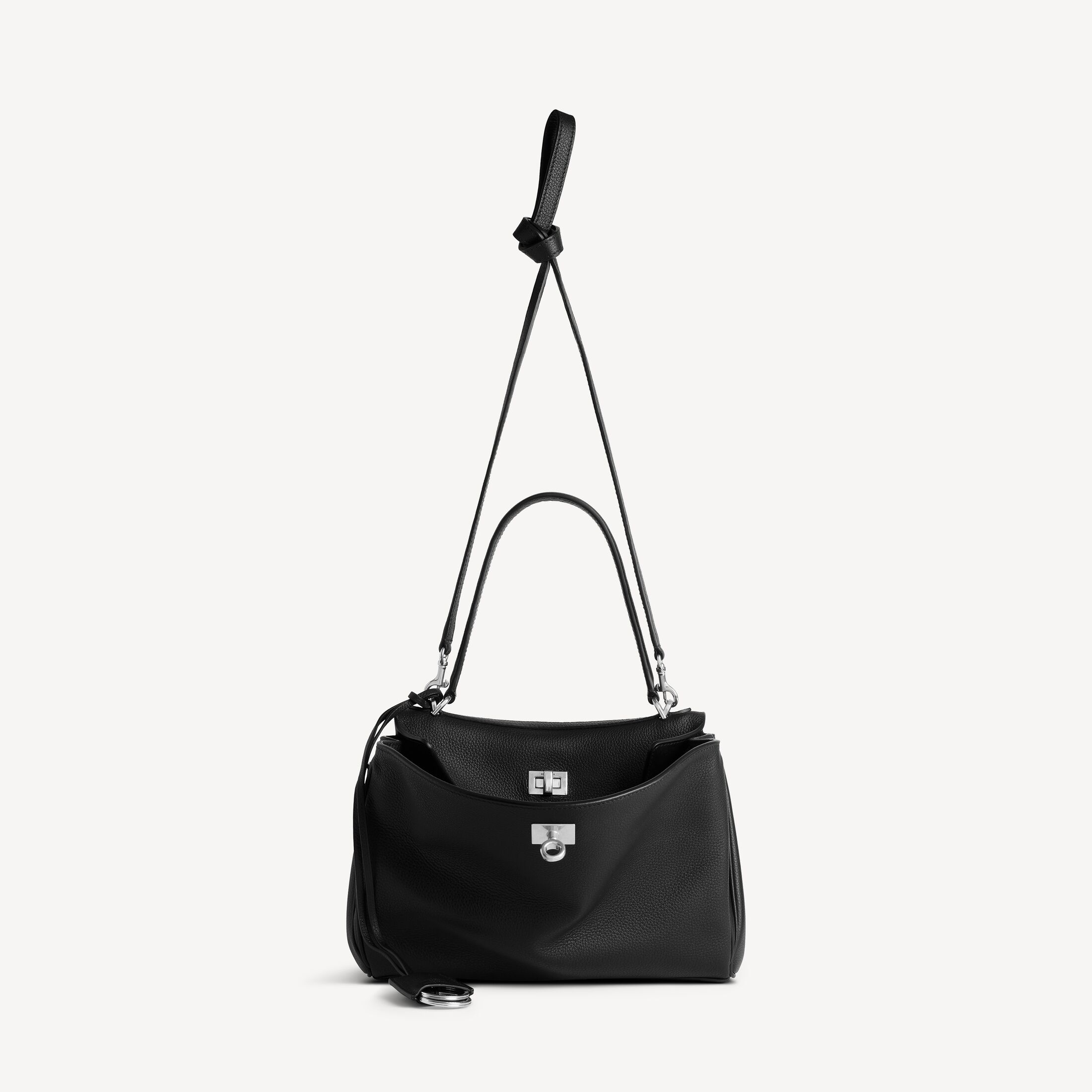 Women's Rodeo Handbag Small Grained Calfskin in Black | Balenciaga US