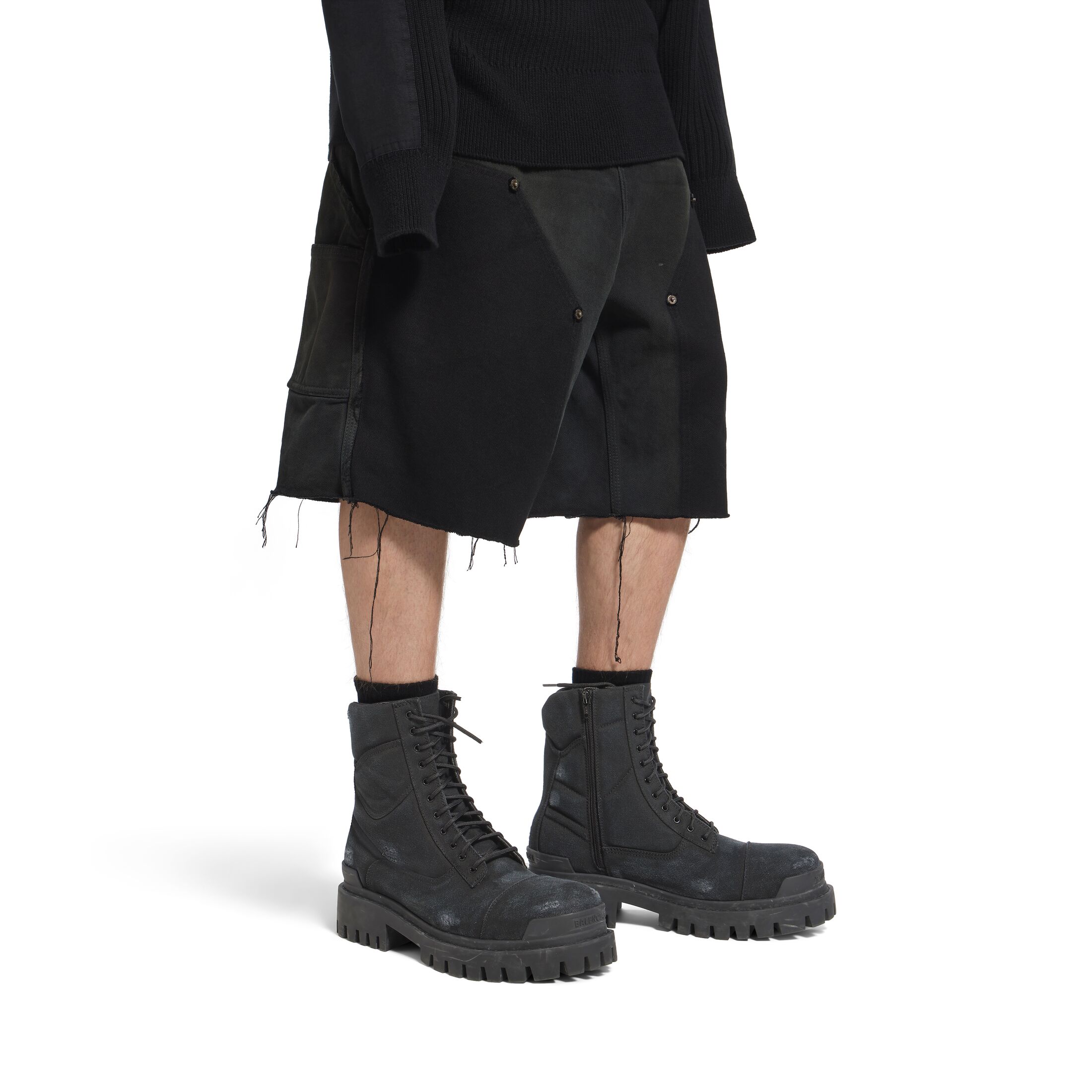 Men's Combat Strike Boot in Black | Balenciaga US