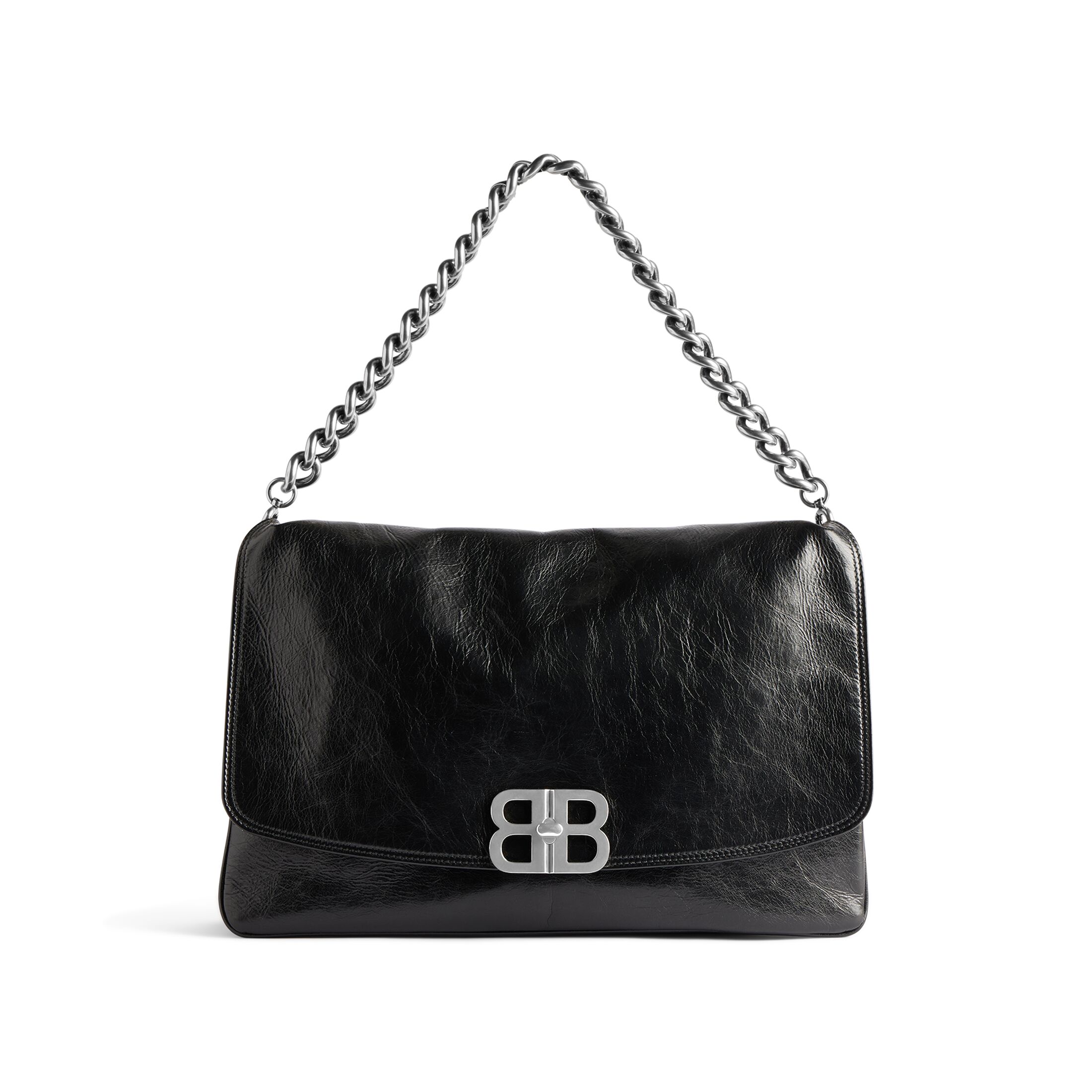 Women's Bb Soft Large Flap Bag in Black | Balenciaga NL