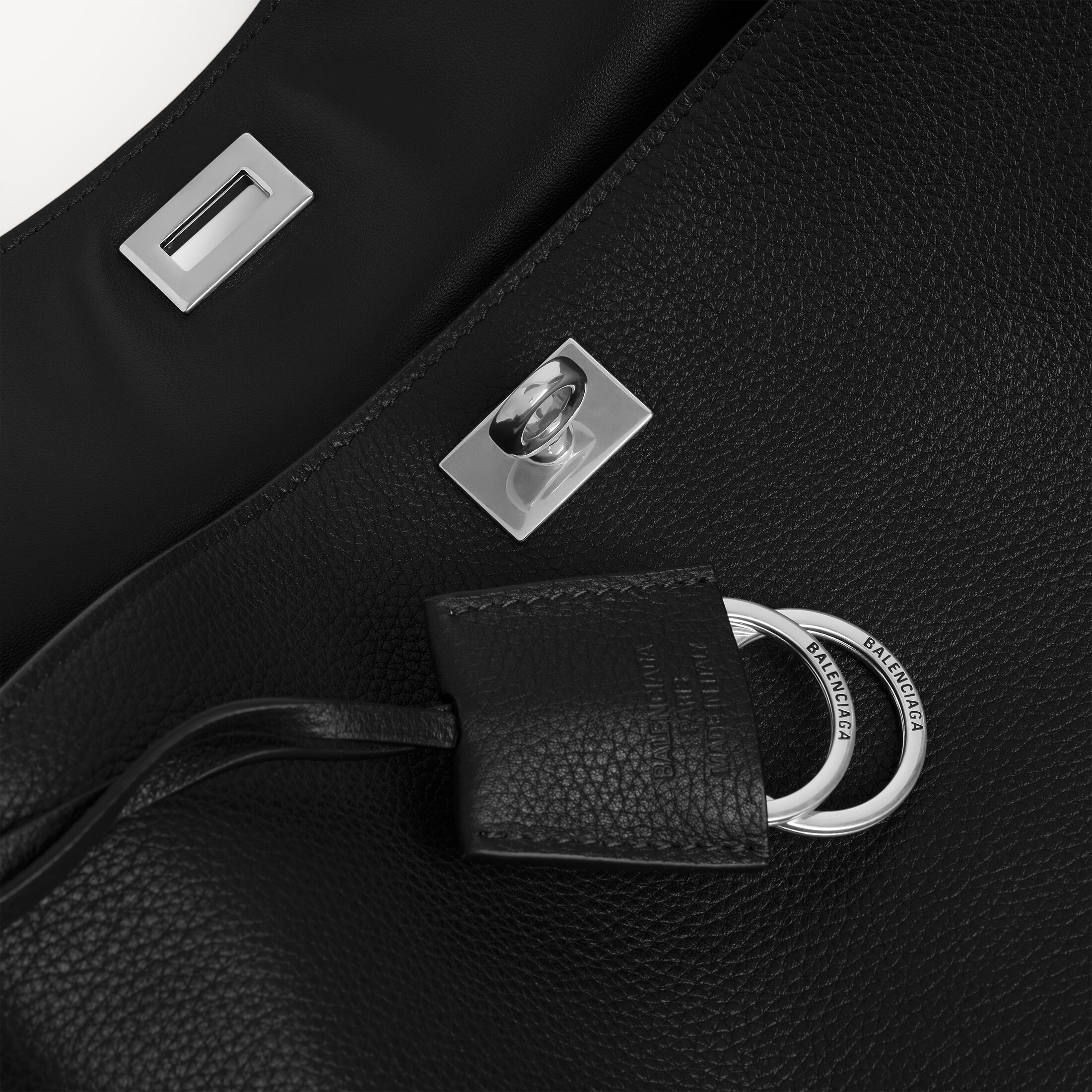 Women's Rodeo Handbag Small Grained Calfskin in Black | Balenciaga US