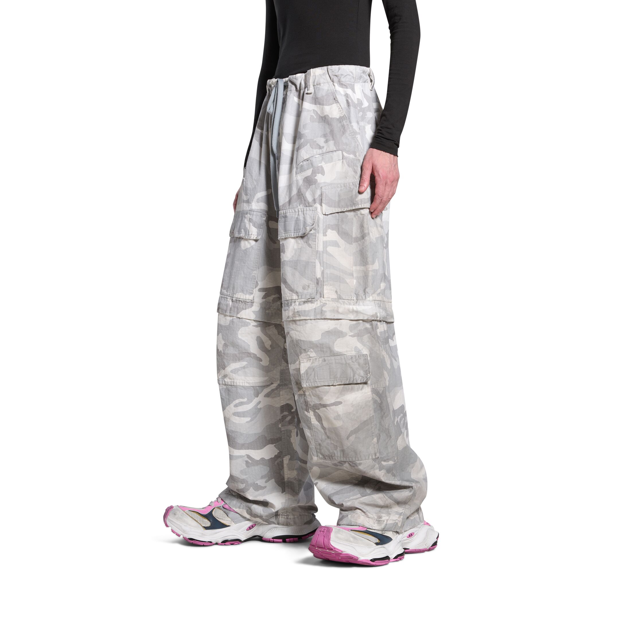 Pantalon Cargo Large pour Homme en Gris Clair | Balenciaga FR