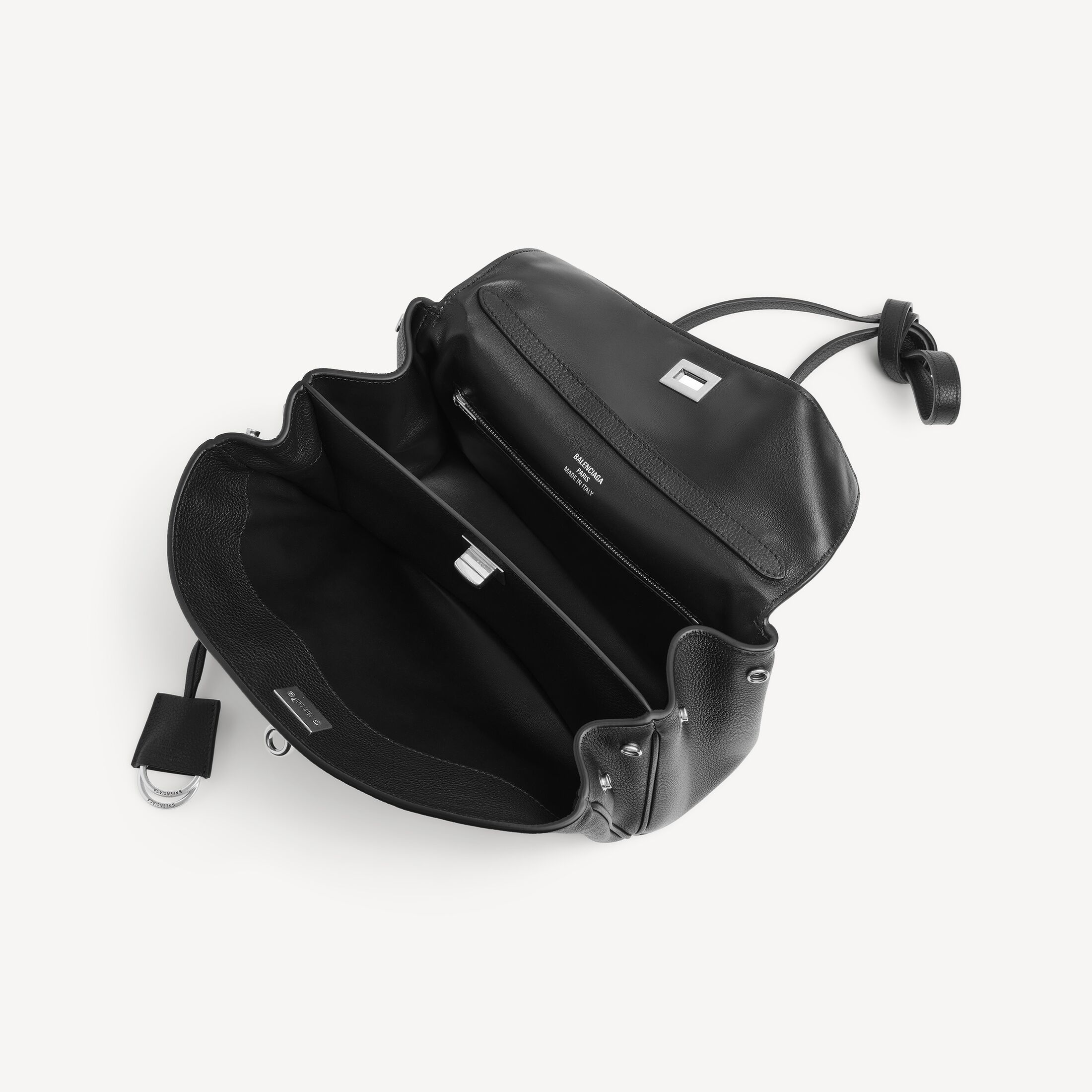 Women's Rodeo Handbag Small Grained Calfskin in Black | Balenciaga US