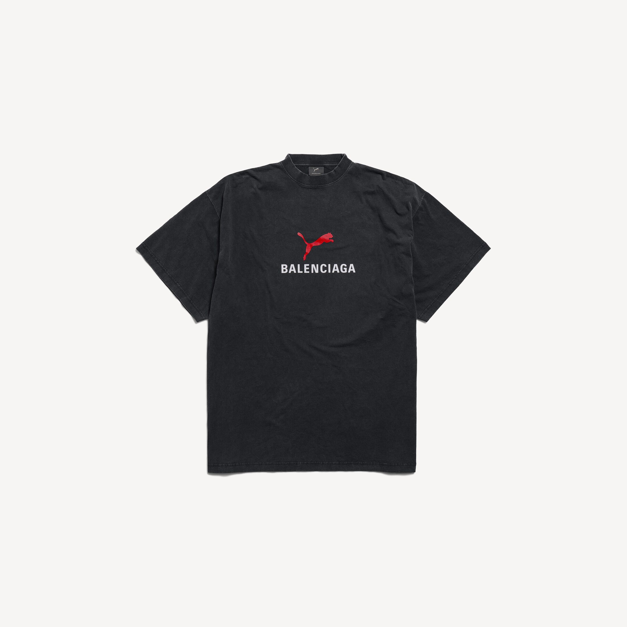 T-shirt Balenciaga | Puma Oversize en Noir Délavé | Balenciaga FR