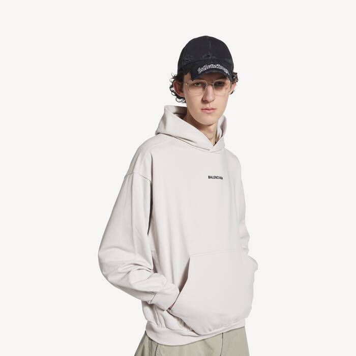 Hoodie New Balenciaga Back Medium Fit en Blanco Roto | Balenciaga ES