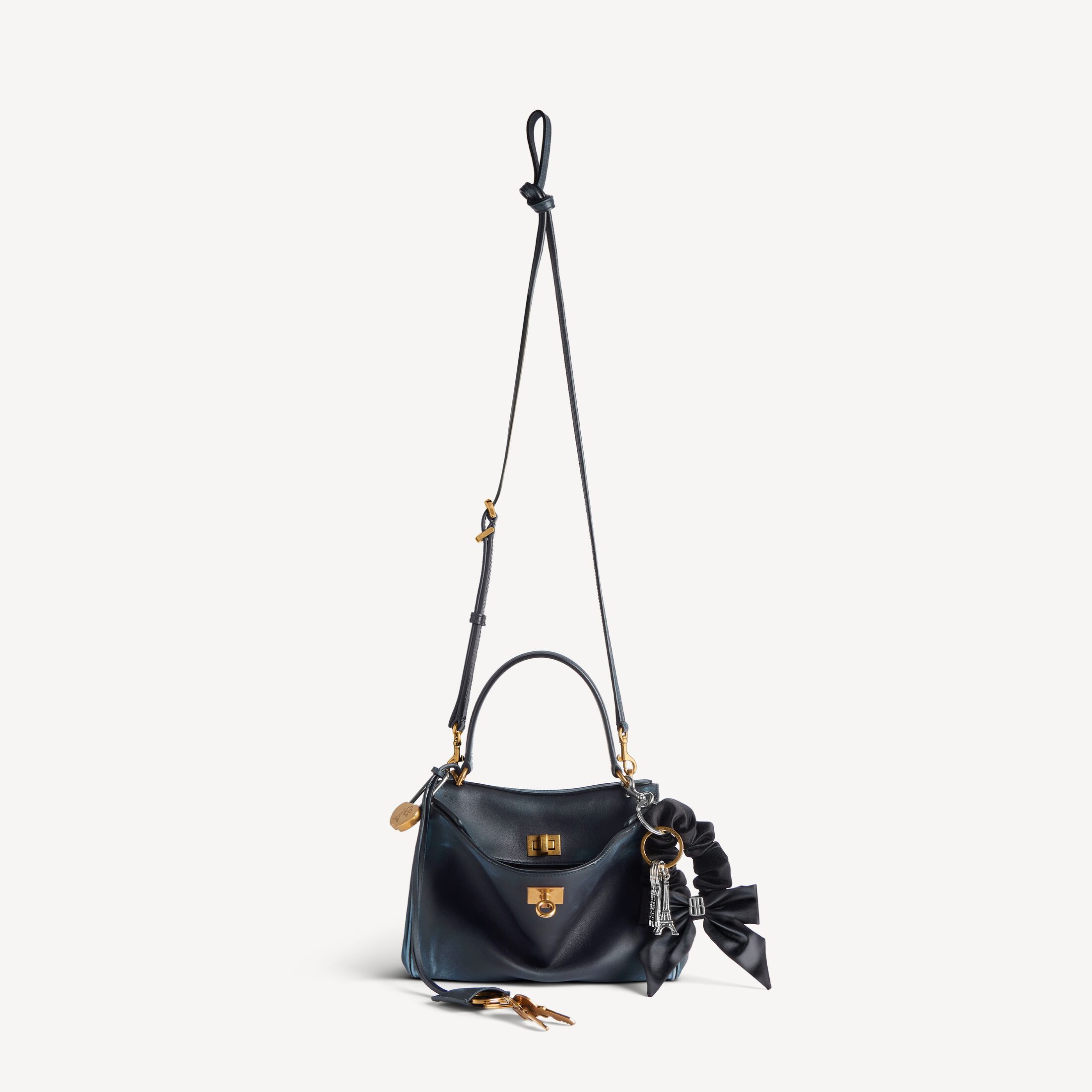 Women's Rodeo Handbag Mini With Charms in Marine Blue | Balenciaga US
