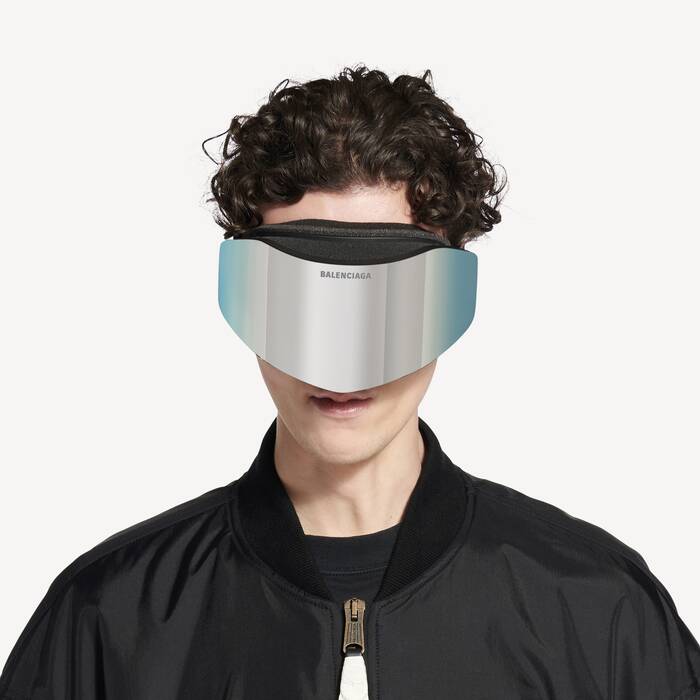 Ski Mask Goggles in Mirror Silver | Balenciaga GB