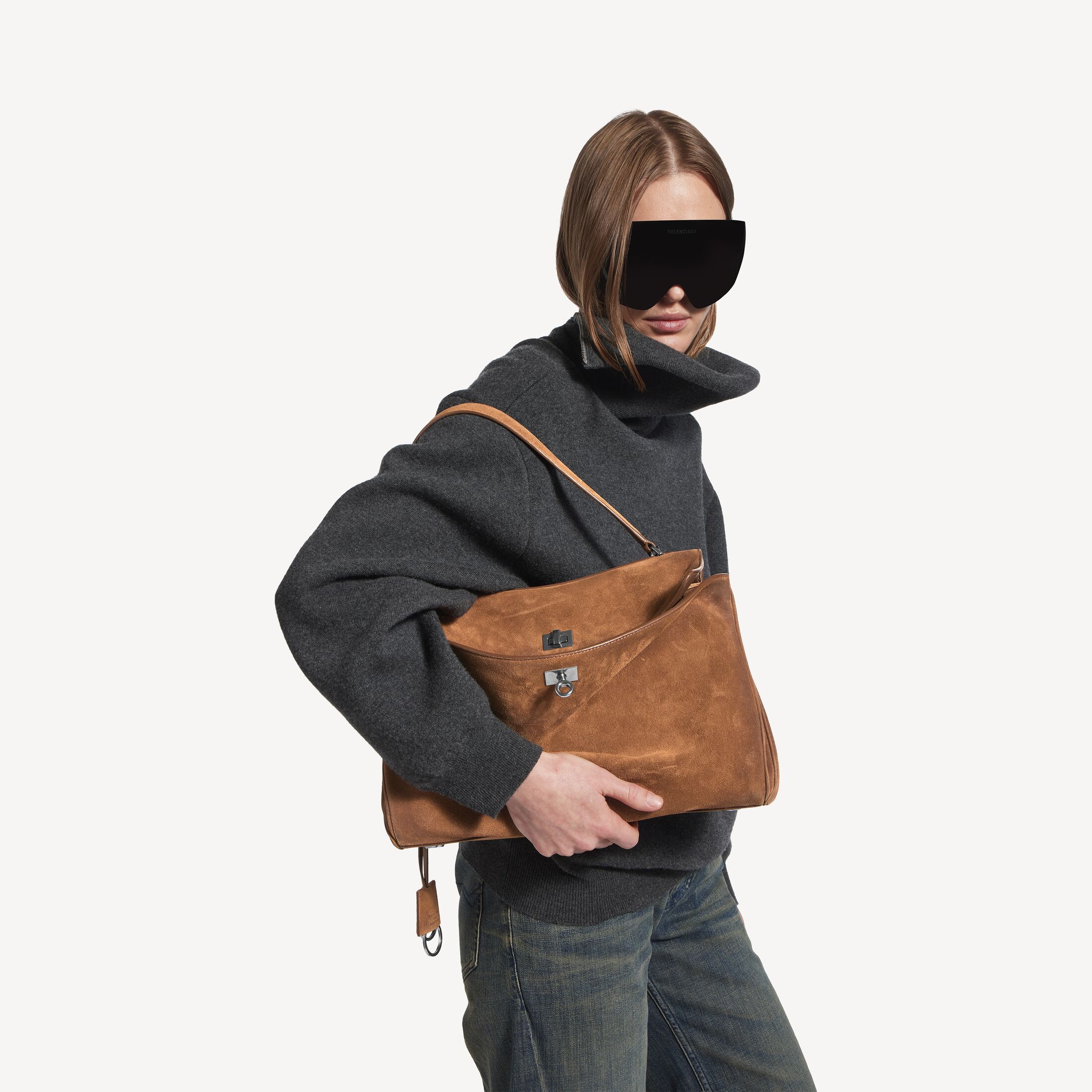 Women's Rodeo Handbag Medium in Camel | Balenciaga GB