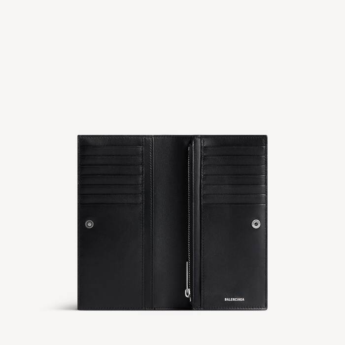 Men's Monaco Vertical Long Wallet in Black | Balenciaga US