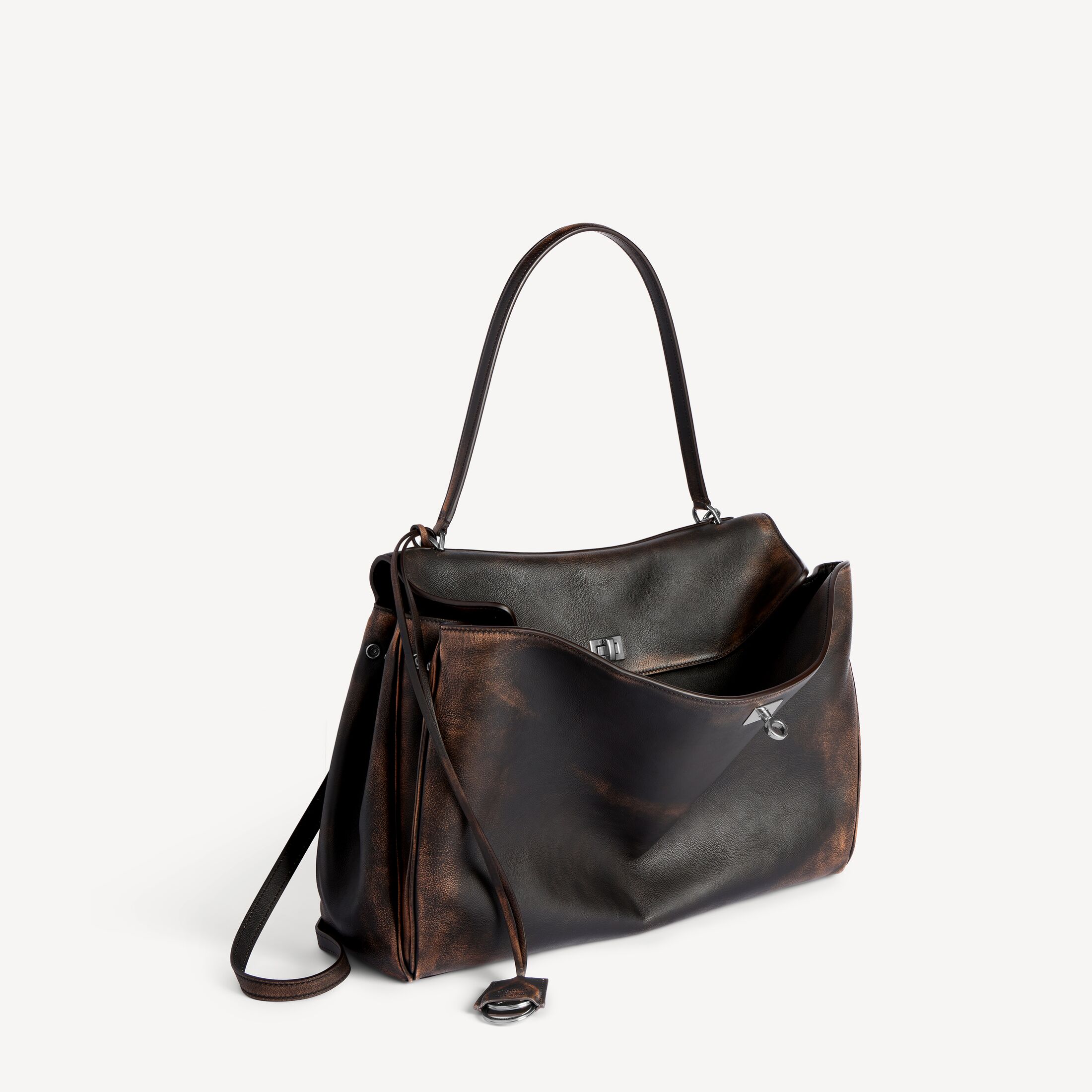 Men's Rodeo Handbag Large in Brown | Balenciaga US