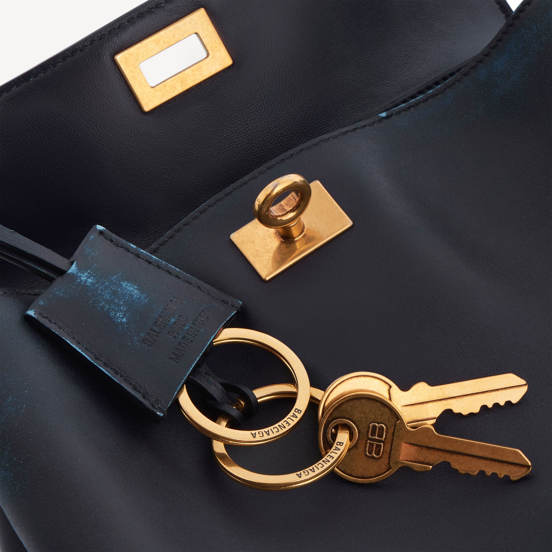 Women's Rodeo Handbag Mini With Charms in Marine Blue | Balenciaga US