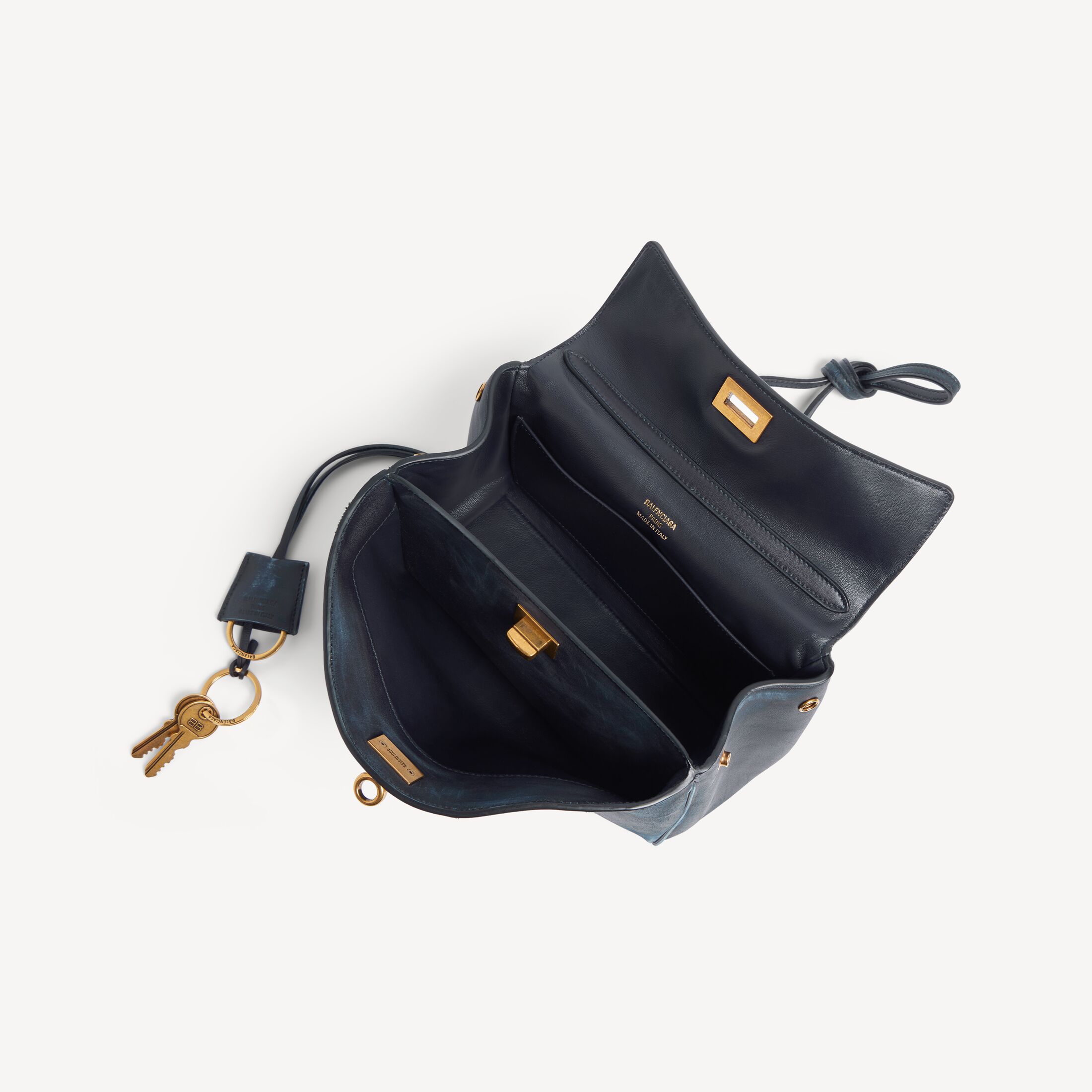 Women's Rodeo Handbag Mini With Charms in Marine Blue | Balenciaga AU