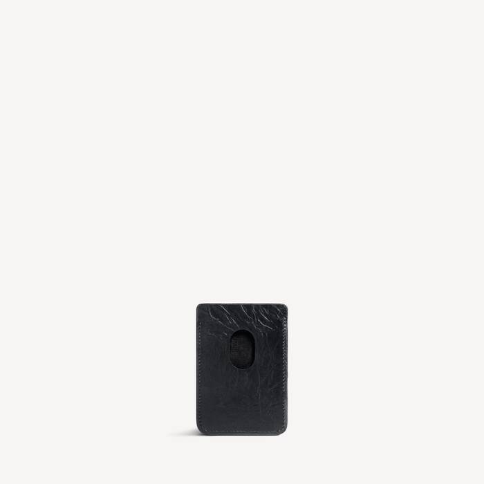 Women's Crush Magnet Card Holder Quilted in Black | Balenciaga US