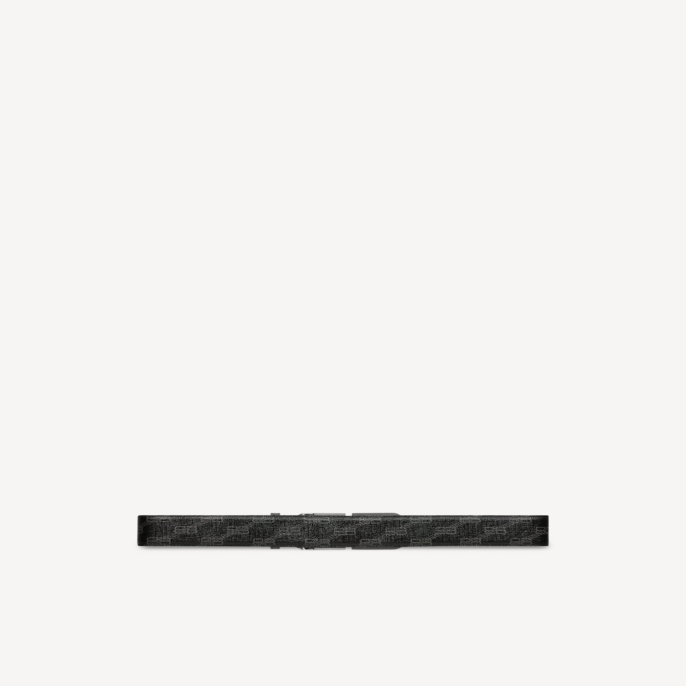 Men's Bb Signature Belt Bb Monogram Coated Canvas in Black | Balenciaga US